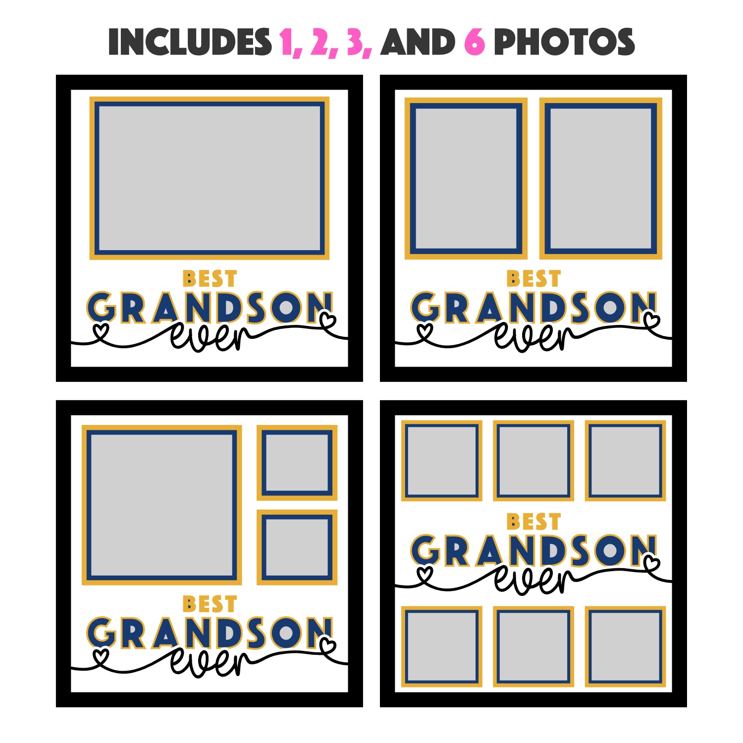 Best Grandson(s) Ever Layered SVG Picture Frame Project – CraftyCatSVG