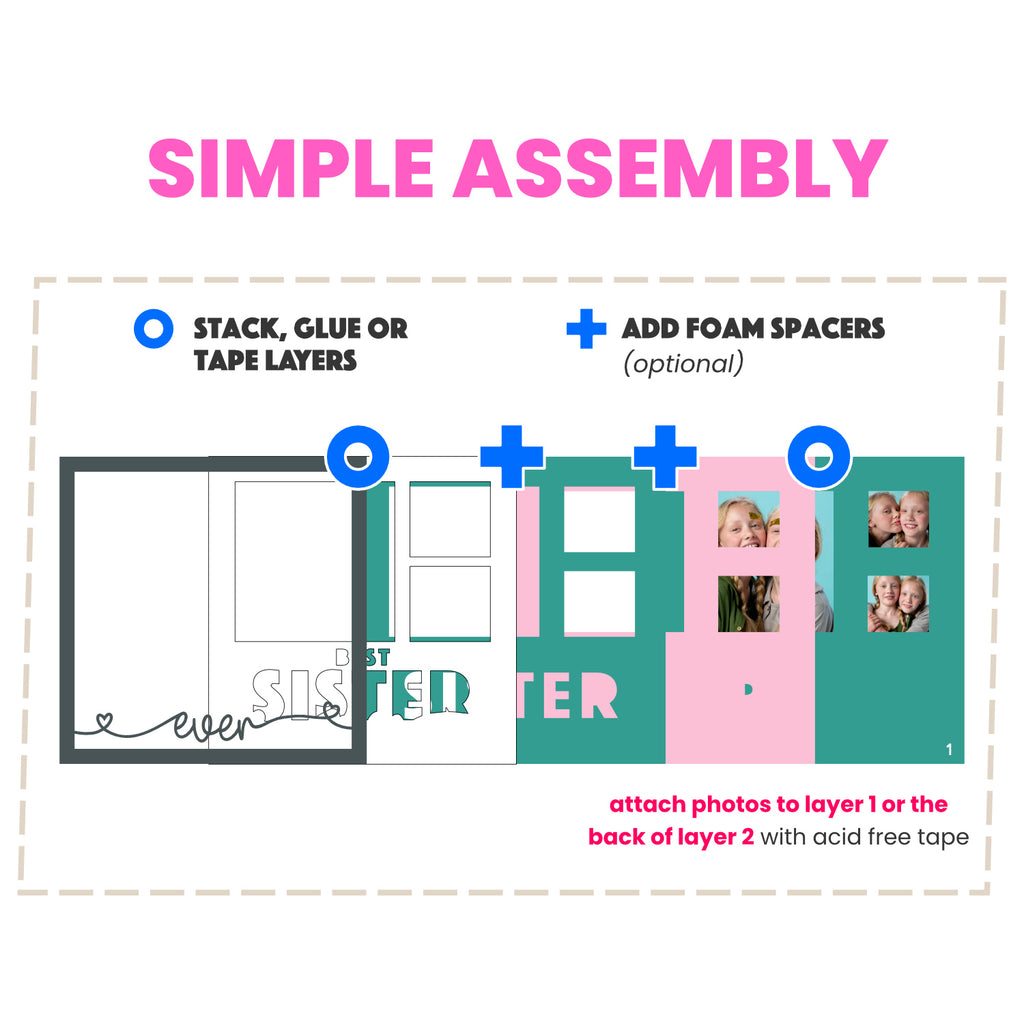 Best Sister Ever Picture Frame Shadow Box Project – CraftyCatSVG