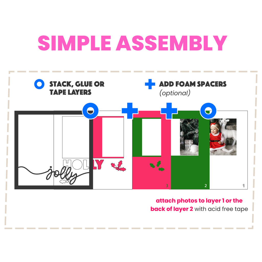 Holly Jolly Layered Picture Frame Shadow Box Project – CraftyCatSVG
