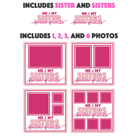 Me and My Sister(s) Picture Frame Layered Shadow Box Project – CraftyCatSVG