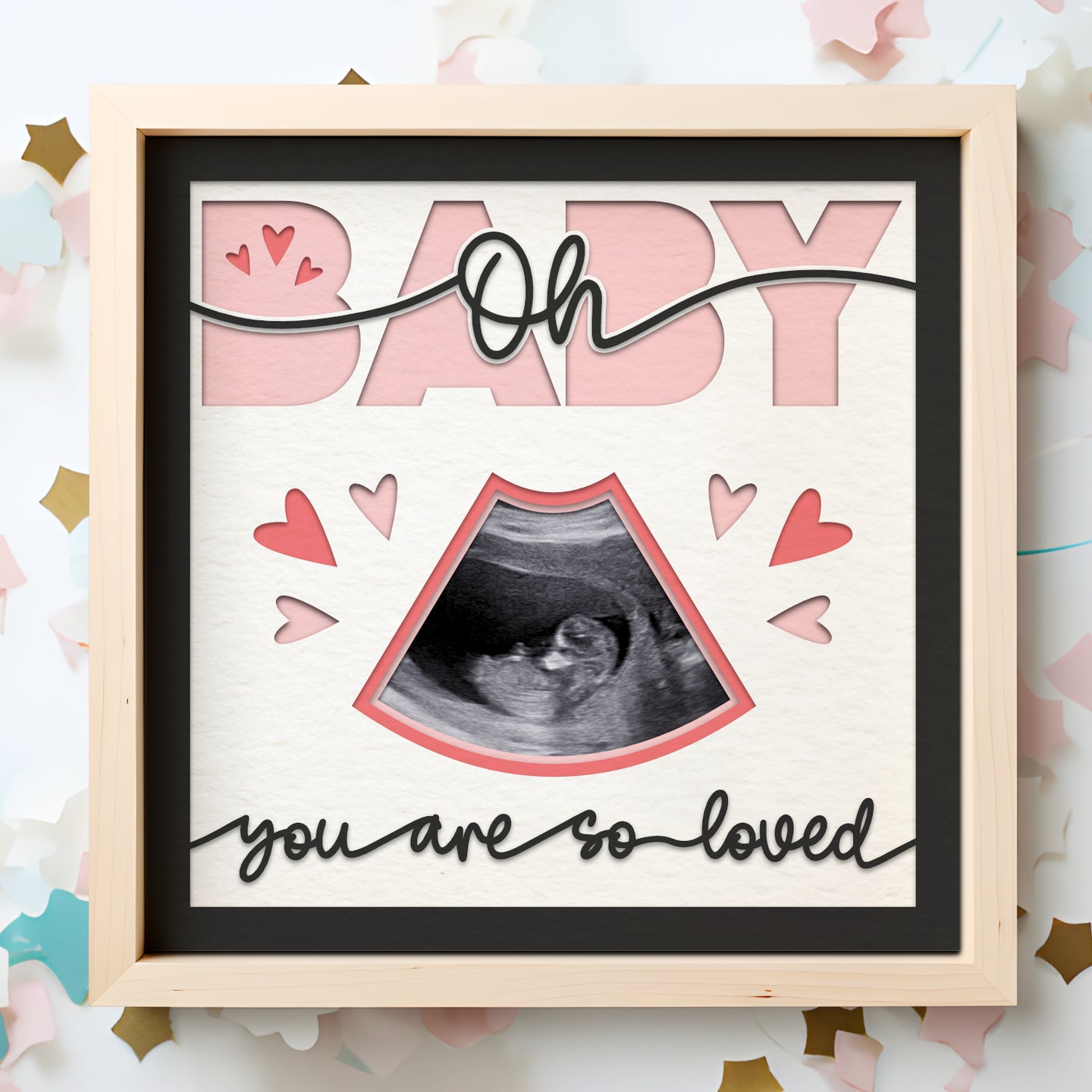 Oh Baby Ultrasound Photo Frame Shadow Box Project – CraftyCatSVG