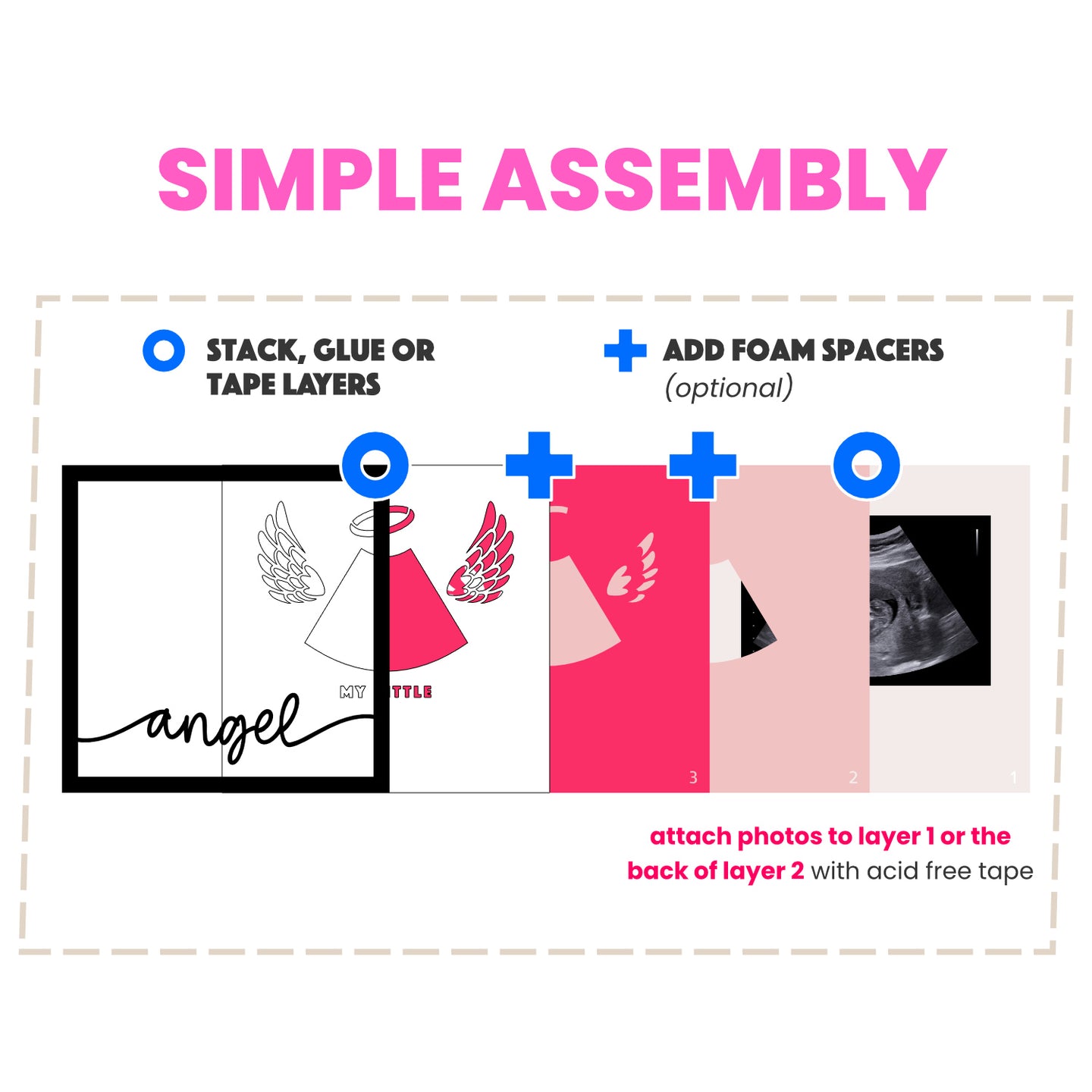 Our Little Angel Pregnancy Loss Ultrasound Photo Frame Shadow Box Proj ...