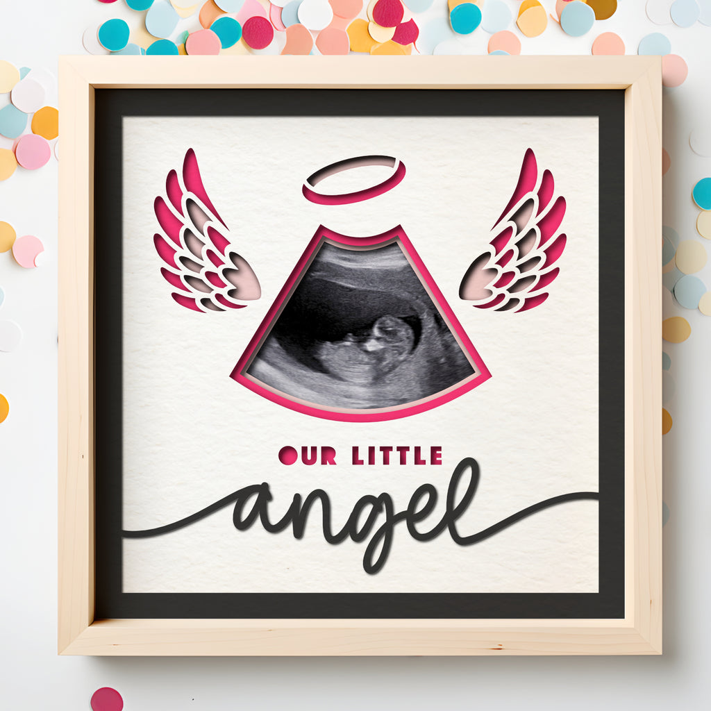 Our Little Angel Pregnancy Loss Ultrasound Photo Frame Shadow Box Proj ...